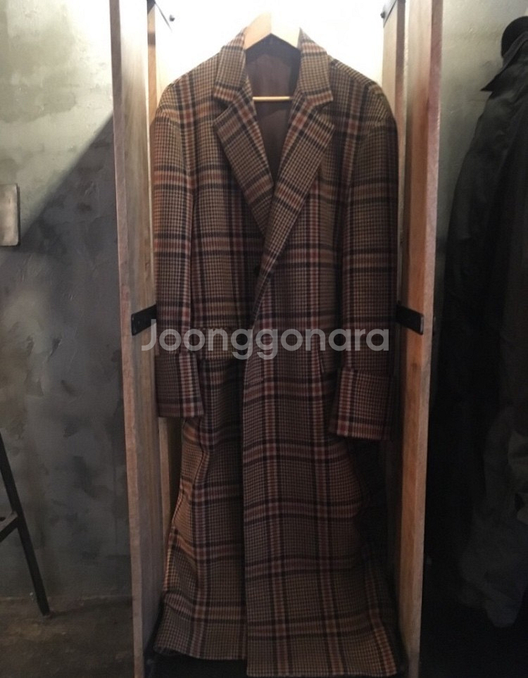 [48] 우영미 17fw컬렉션 메인 턴업 체크 롱코트 ... | 티셔츠/캐쥬얼의류 | 중고나라