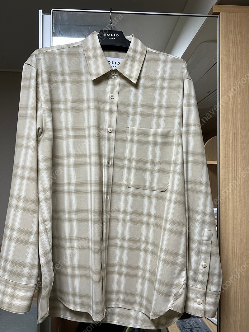 솔리드옴므 / 22SS 베이지 체크 셔츠 / 48 | 기타 수입명품 | 중고나라