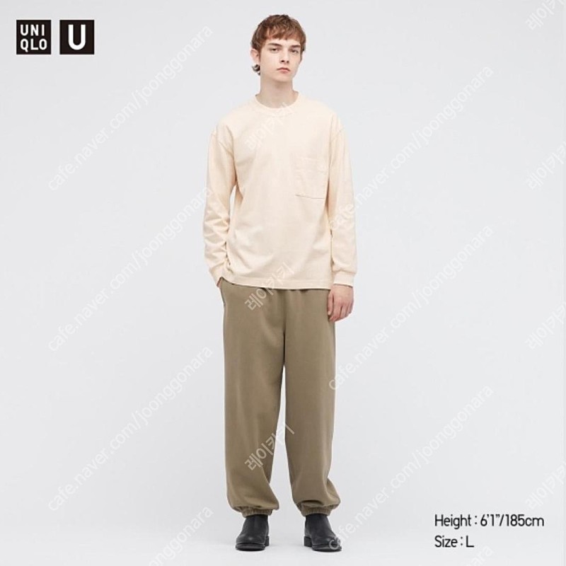 [4xl] 유니클로 르메르 U 크루넥 긴팔 티 화이트 티셔츠 캐쥬얼의류 중고나라