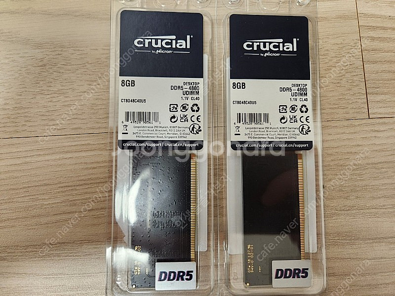 마이크론 crucial ddr5 4800 8G *2 =... | CPU/메인보드 | 중고나라