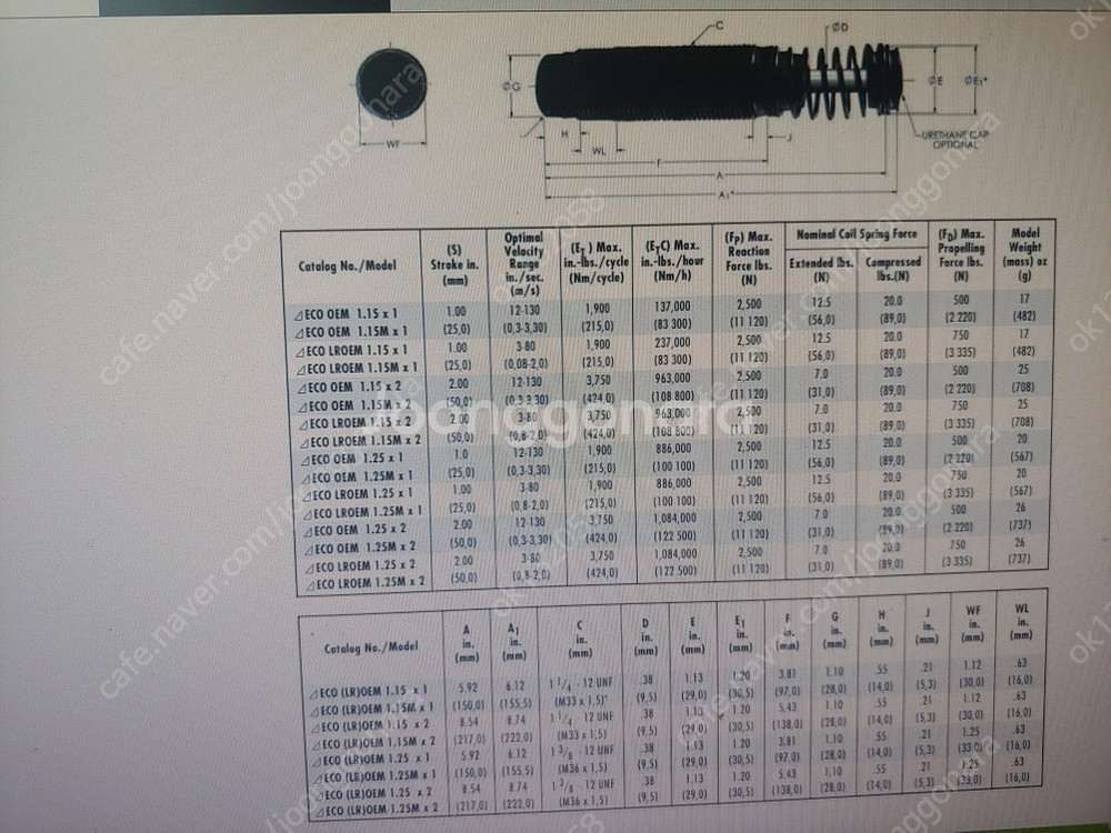 ENIDINE 에니다인 미국산 쇽업쇼바 산업용 쇼바 유... | 산업자재 | 중고나라