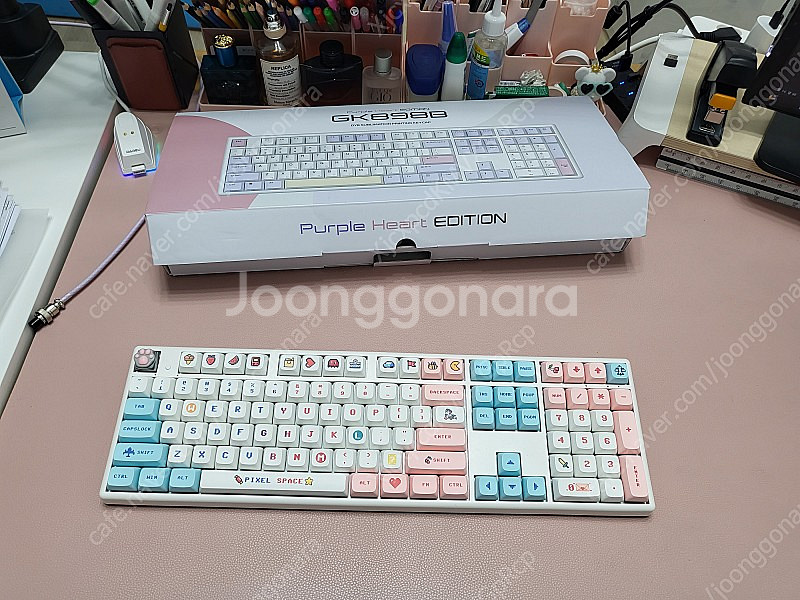 한성 GK893B 무접점 키보드 35 퍼플하트 키캡 교... | 키보드/마우스/스피커 | 중고나라