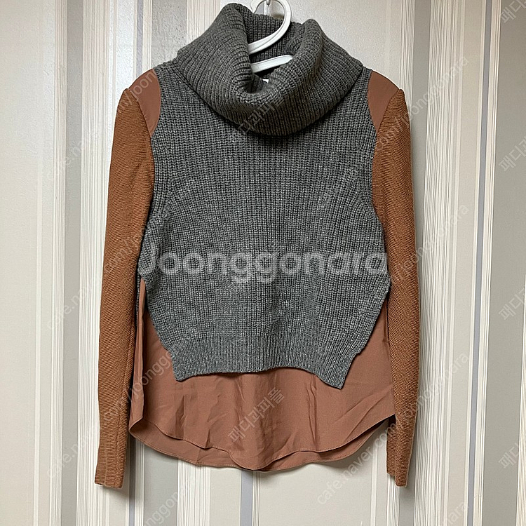 [90]SJSJ 터틀넥 배색 니트(그레이+브라운) | 여성의류 | 중고나라