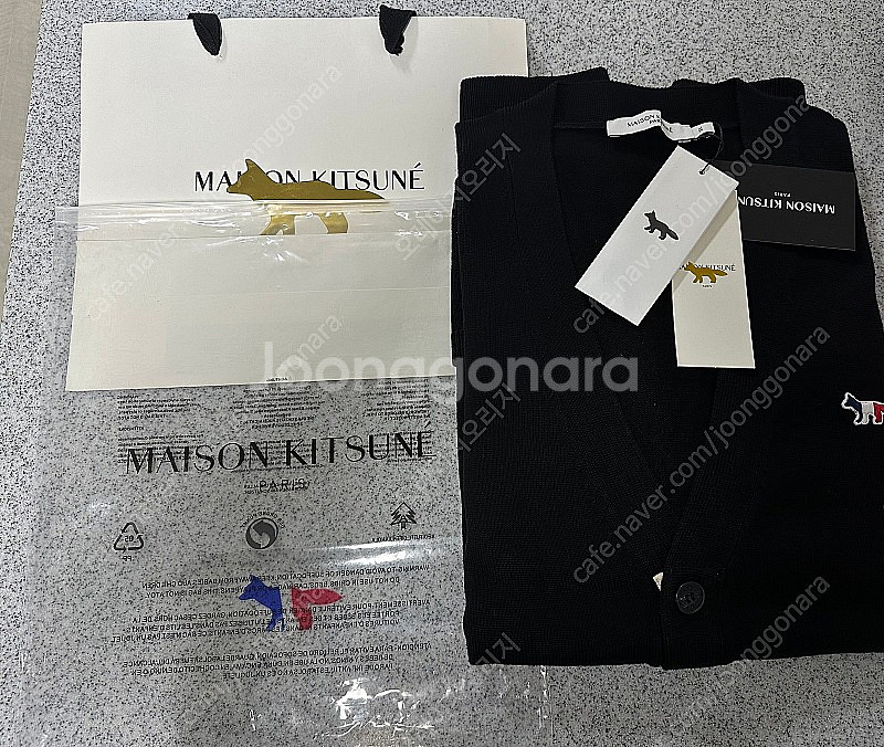 22FW 메종키츠네 트리컬러 가디건 XL 검정 판매합니... | 남성의류 | 중고나라