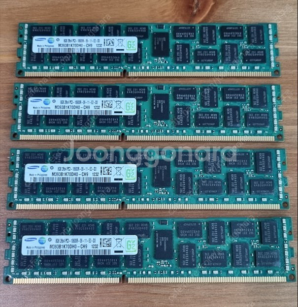 삼성 DDR3 ECC RAM PC3-10600R 8GB... | CPU/메인보드 | 중고나라