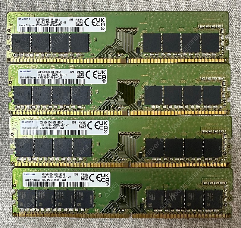 삼성전자 DDR4-3200 16G x 4개 64G | CPU/메인보드 | 중고나라