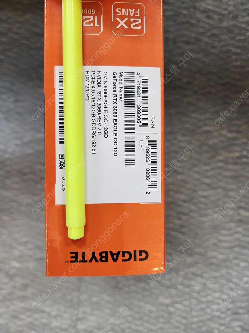 #판매 [GIGABYTE] GeForce RTX 306... | CPU/메인보드 | 중고나라