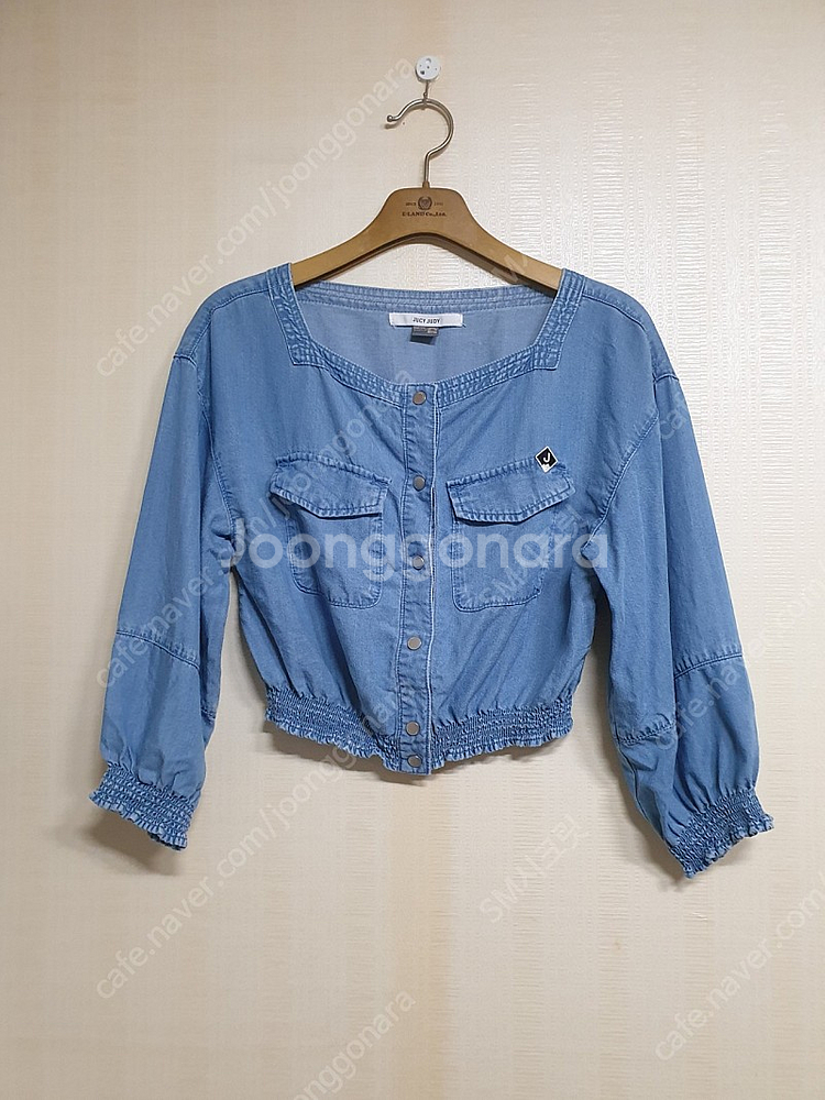 쥬시쥬디 JUCY JUDY J해지 데님 스퀘어넥 크롭 ... | 여성의류 | 중고나라