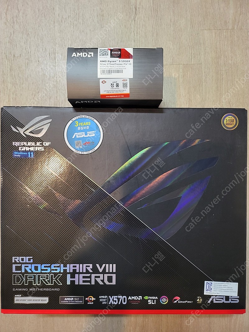 AMD 5950x, X570 ASUS 다크히어로 보드 ... | CPU/메인보드 | 중고나라