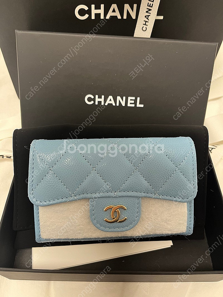 샤넬 클래식 카드지갑클똑 메탈 블루 기타 수입명품 중고나라