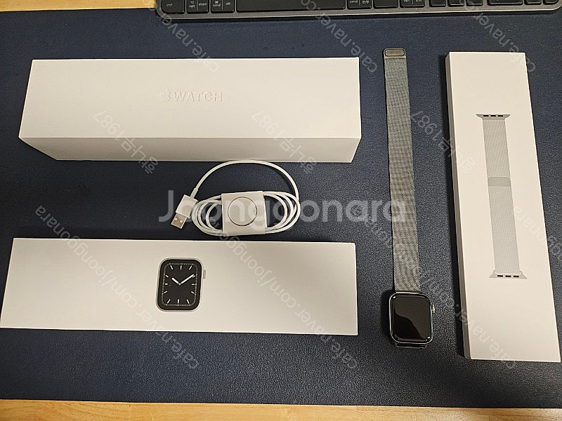 초s급 애플워치5 셀룰러 Lte 스테인리스 정품 밀 케이스거치대보호필름 중고나라