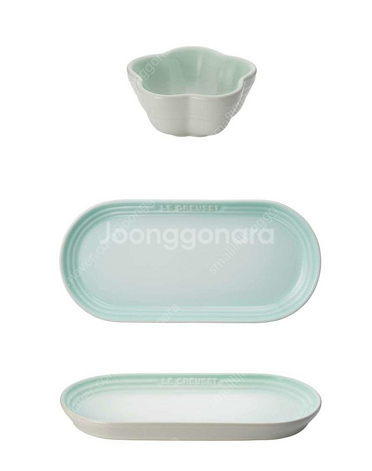 르크루제 타원 플레이트 플라워볼 쉘그린 미사용새제품 리빙생활 중고나라