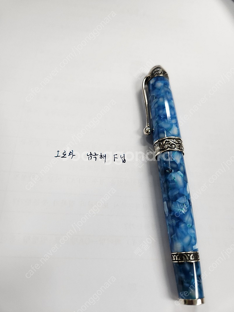 오로라 만년필 대양시리즈 남극해 F닙 판매합니다 팔찌발찌 중고나라