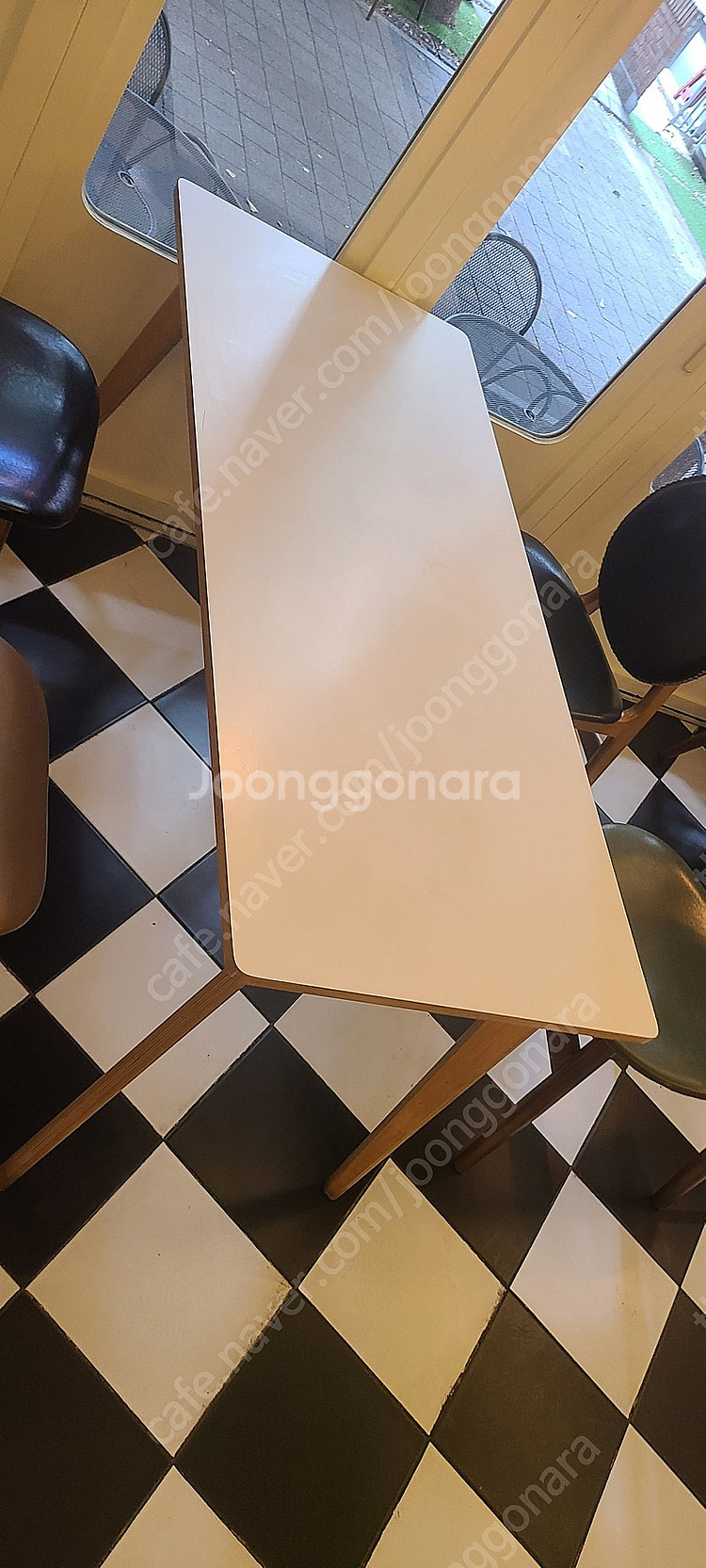 까페테이블 140 X 60 두개팝니다 흰색 민트색 주방가구 중고나라