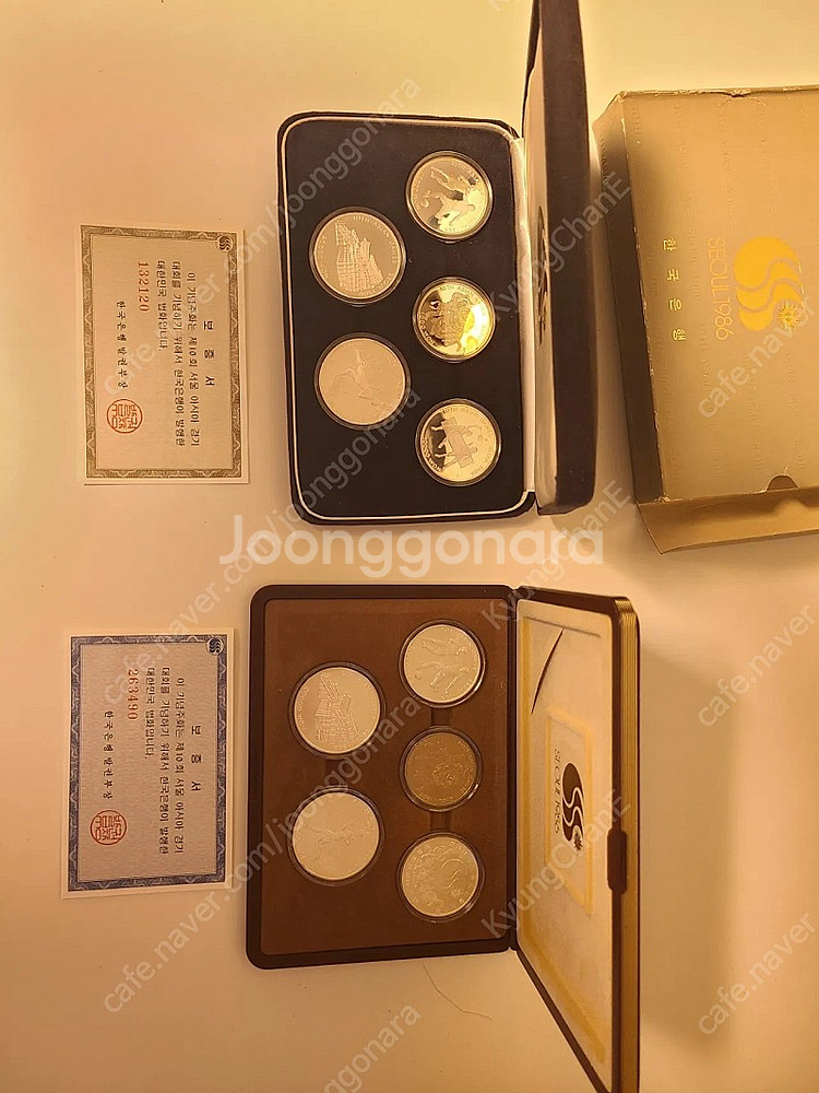 1986년 아시안게임 기념주화 세트 순금골드바돌반지 중고나라