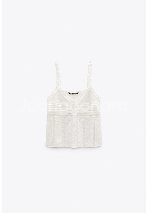 Zara 자라 엠브로이더드 탑 오스티어 화이트 새상품판 여성의류 중고나라