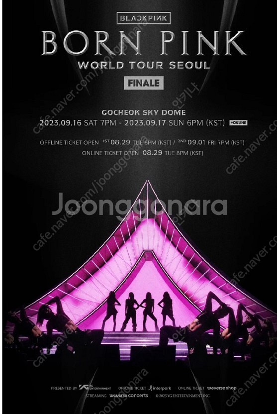 블랙핑크 콘서트 플로어 R석 2연석 양도합니다 티켓 중고나라