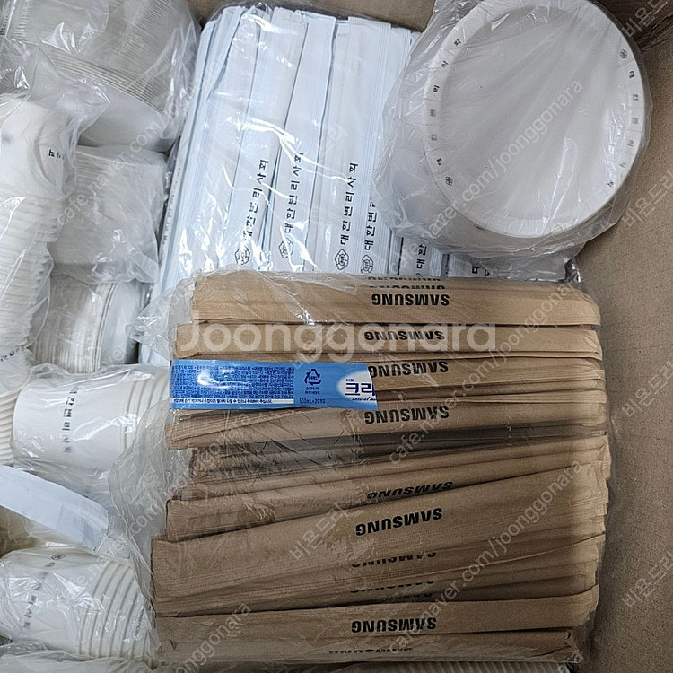 일회용 제품접시 국그릇 숟가락 컵류 리빙생활 중고나라