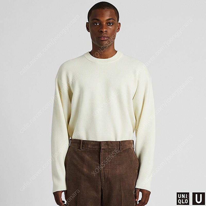 유니클로u 밀라노립 크루넥 스웨터 Size L 남성의류 중고나라