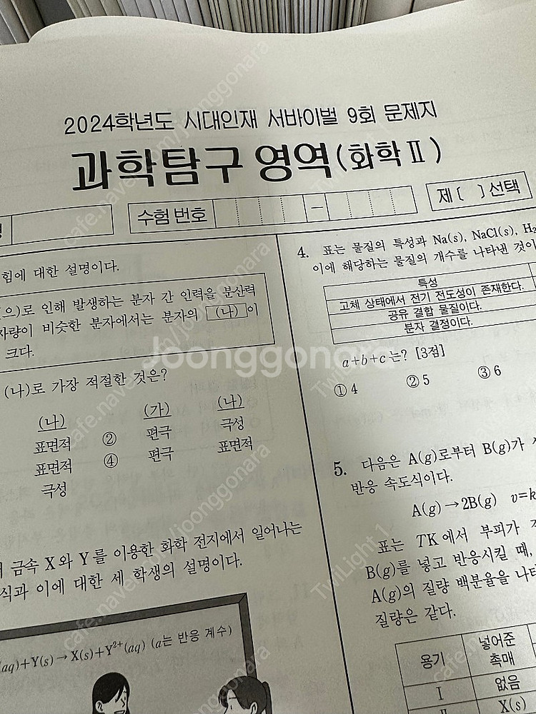 시대인재 화학2 서바이벌 판매 학습교육 중고나라
