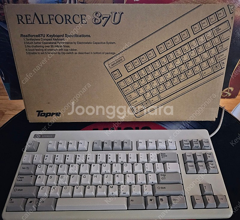 리얼포스 87u 토프레 55g 균등 아이보리 키보드마우스스피커 중고나라