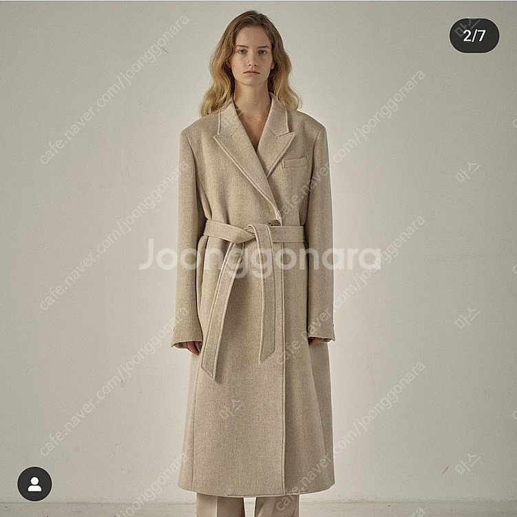 파사드패턴 벨티드 코트 오트밀 여성의류 중고나라