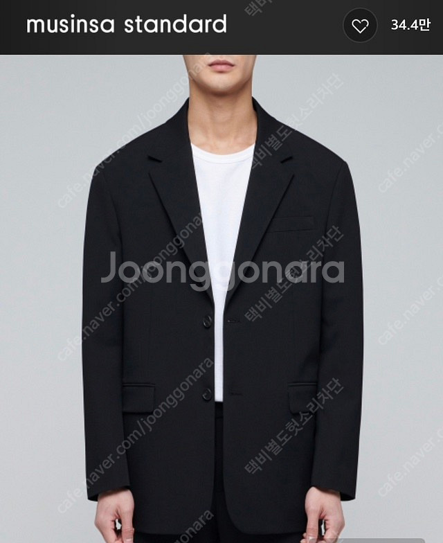 무신사 스탠다드 무탠다드 오버사이즈 블레이저 Xl 블랙 남성의류 중고나라