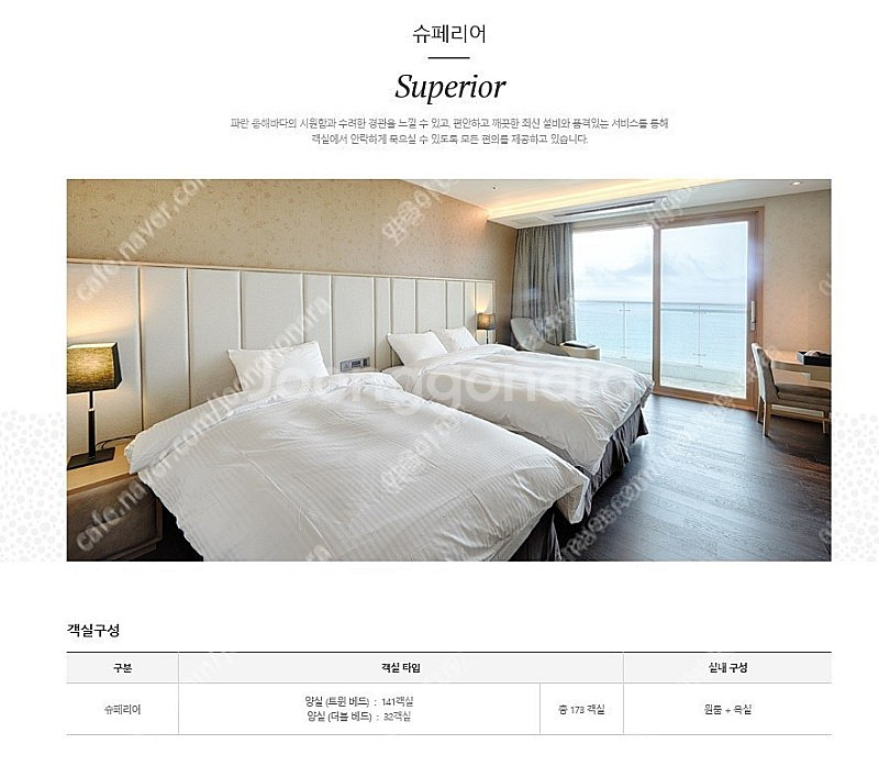 대명쏠비치 삼척 호텔 패밀리 슈페리어 오션뷰 트원 12 여행숙박이용권 중고나라