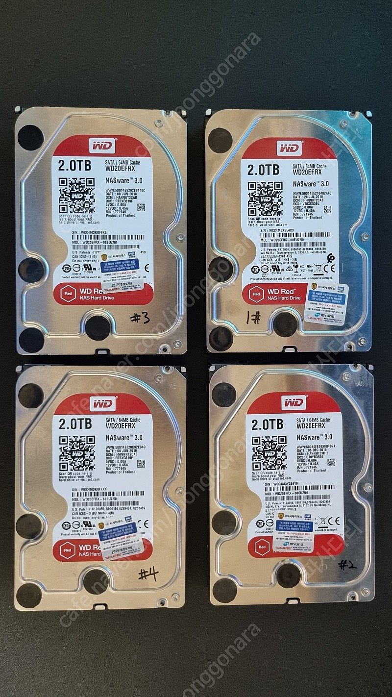 WD RED 2TB 3.5인치 HDD 4개 일괄 판매 | HDD/SSD/ODD | 중고나라