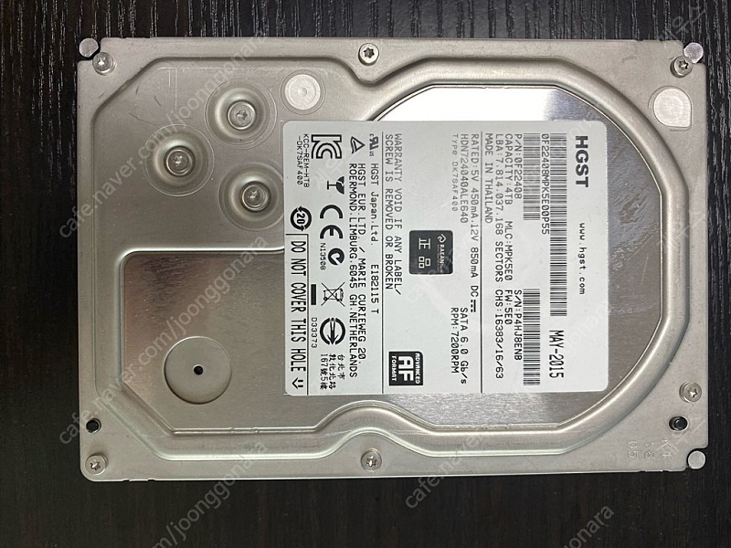 HGST 4TB HDD nas 하드 6만원 판매합니다. | HDD/SSD/ODD | 중고나라