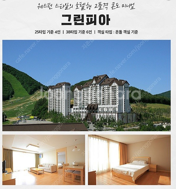 용평리조트 그린피아 38평슬로프전망조식패키지2인 중고나라 카페에서 운영하는 공식 사이트