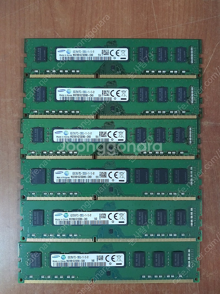 삼성전자 DDR3 8G 12800U 양면6개 (RAM,... | 중고나라 - 안심되는 중고거래