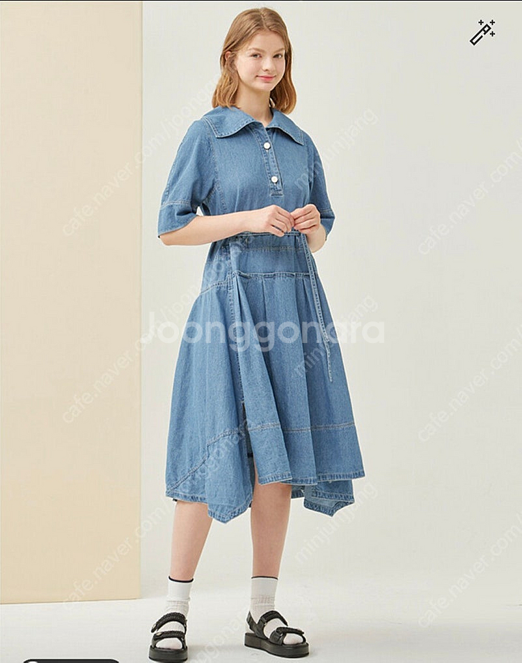 한섬 sjsj 와이드 칼라 데님 드레스 | 중고나라 - 안심되는 중고거래