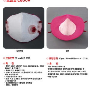 크린탑 특급방진 마스크 C800V 1Box(10개) | 산업/안전/공구함 | 중고나라