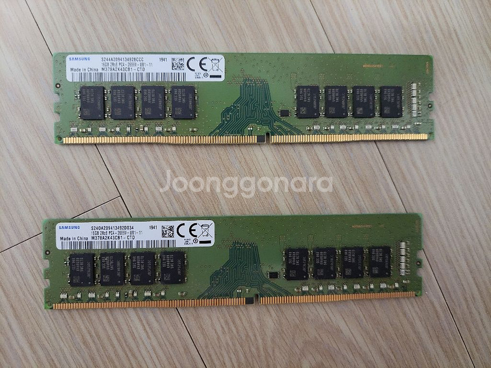 삼성 램 데스크탑 컴퓨터용 16기가 두장 | RAM/VGA/SOUND | 중고나라