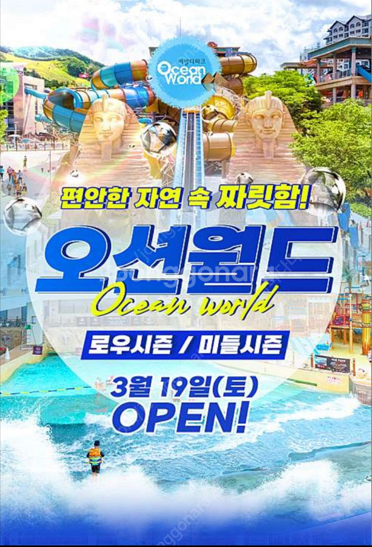 홍천 비발디파크 오션월드 2인 자유이용권 구명조끼포함 여행숙박 이용권 중고나라