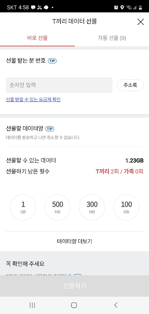 SKT 데이터 1기가 | 기타 티켓/쿠폰/이용권 | 중고나라