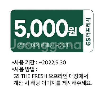 gs the fresh 오프라인 할인권 | 기타 티켓/쿠폰/이용권 | 중고나라