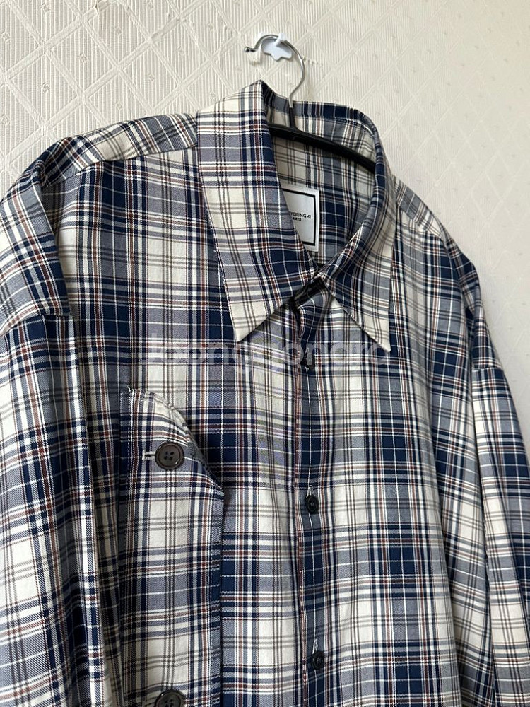 우영미 18fw 깅엄셔츠 브라운 48 | 남성의류 | 중고나라