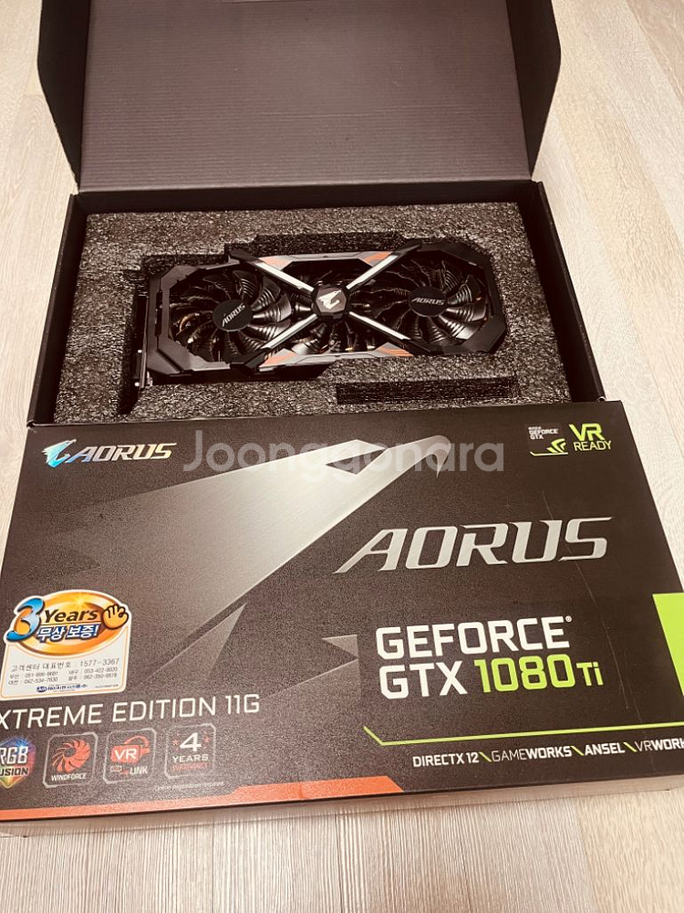 gtx 어로스 익스트림 1080ti 11g팜.(택포함) | RAM/VGA/SOUND | 중고나라