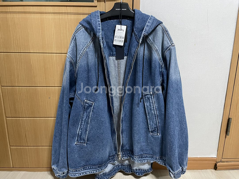 (L) 23FW 준지 중청 데님 와이드 후드집업 | 패딩/야상/점퍼 | 중고나라