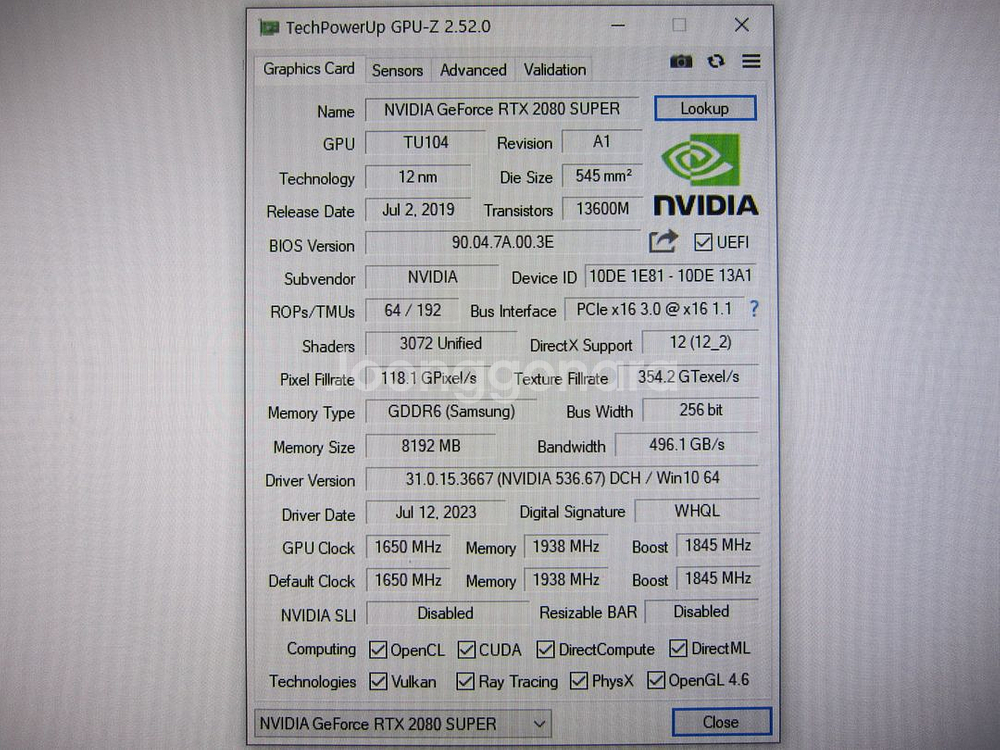 GALAX RTX 2080 SUPER EX BLACK | RAM/VGA/SOUND | 중고나라