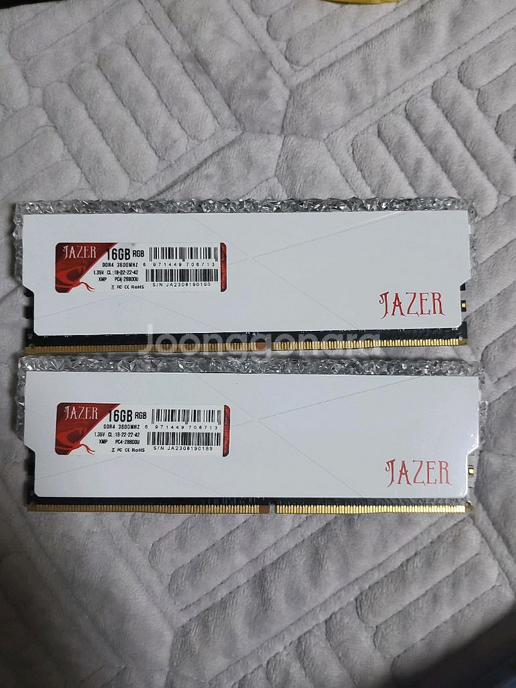 jazer ddr4 3600 32g (16g x 2) | 중고나라 - 안심되는 중고거래
