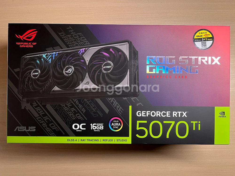 ASUS RTX 5070Ti ROG STRIX 16GB | 중고나라 - 안심되는 중고거래