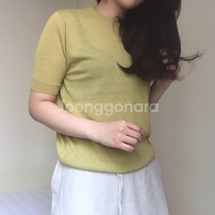 린넨 니트 반팔 팔아요! | 티셔츠/민소매/탑 | 중고나라